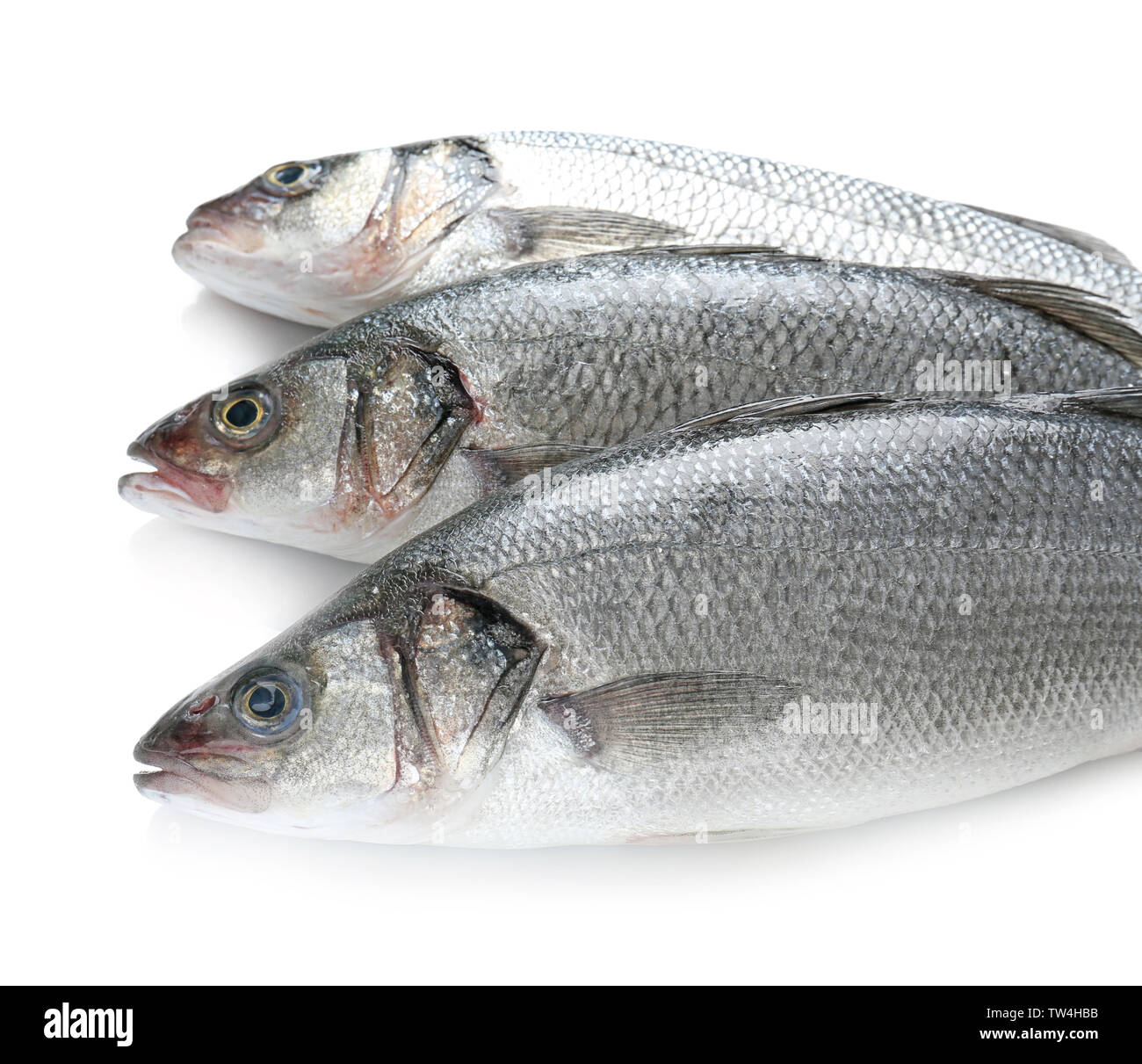 Fresh fish on white background Stock Photo - Alamy