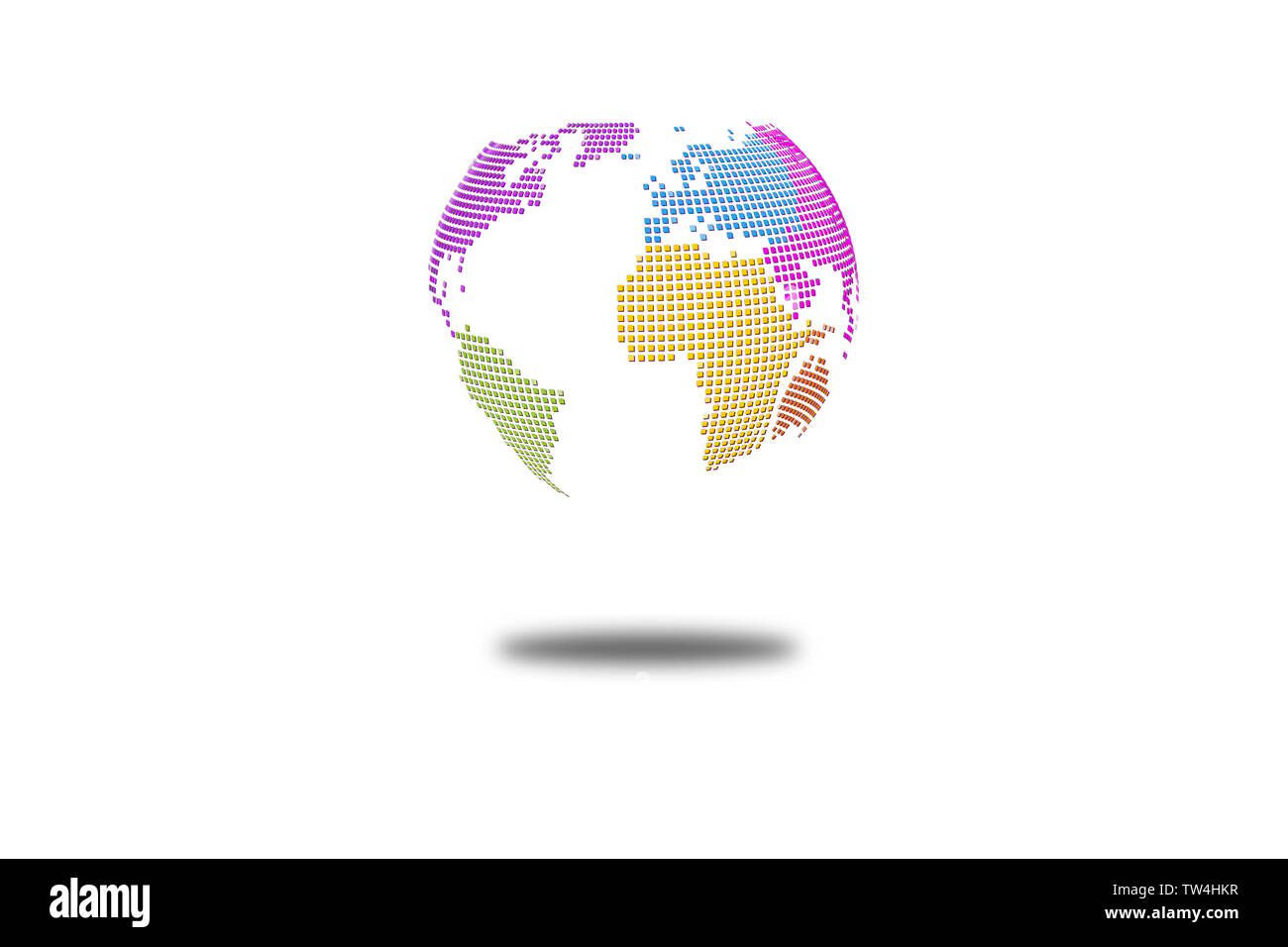 Pixel spherical map of the world Stock Photo - Alamy