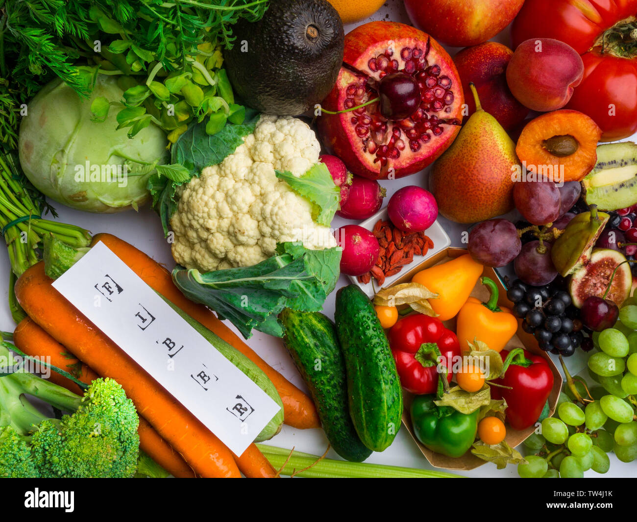 Products rich in fiber. Healthy diet food. Top view Stock Photo - Alamy