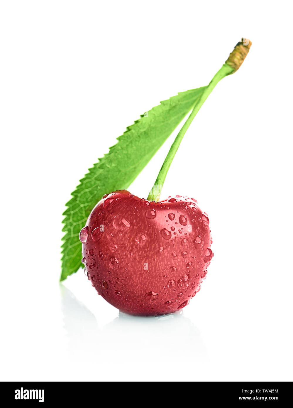 Fresh ripe cherry on white background Stock Photo - Alamy