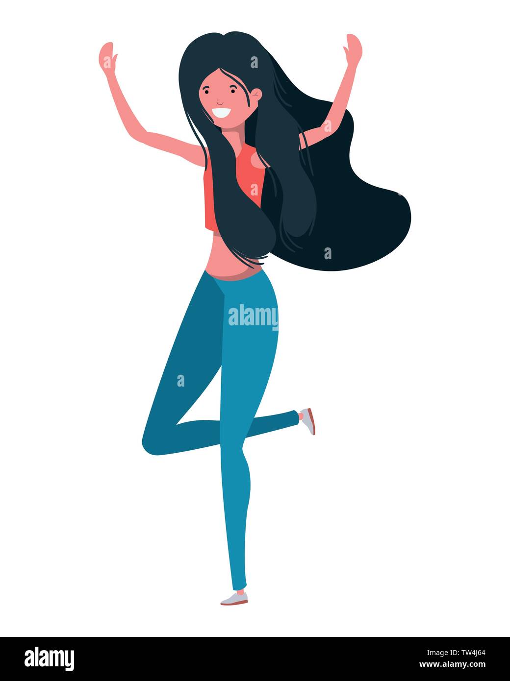 dancing woman in white background Stock Vector Image & Art - Alamy