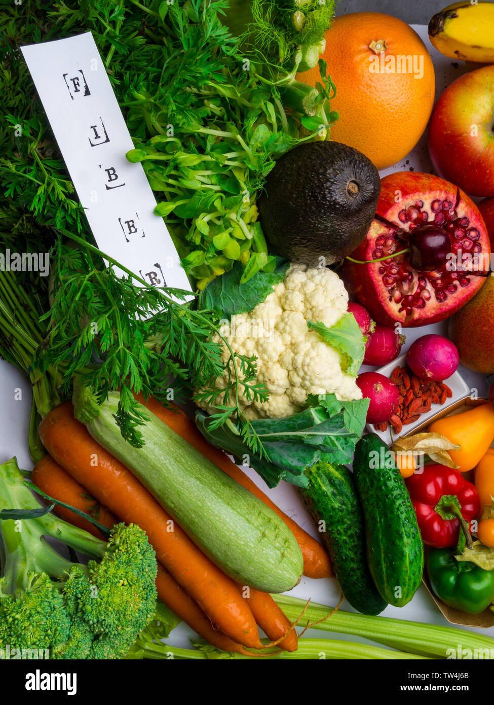 High fiber foods background. Flat lay, close up Stock Photo - Alamy