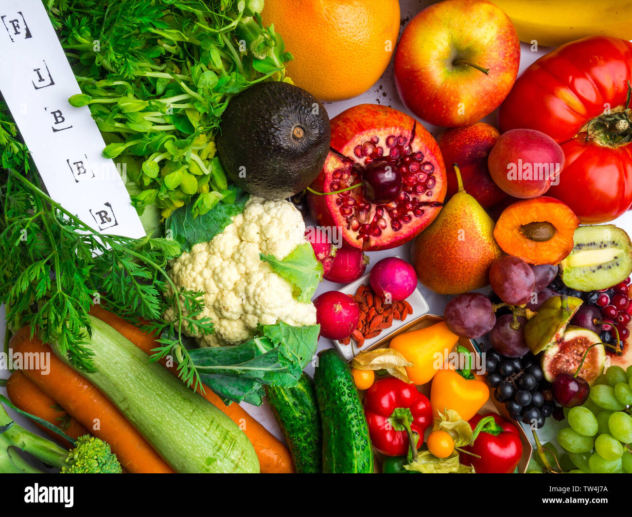High fiber foods background. Flat lay, close up Stock Photo - Alamy