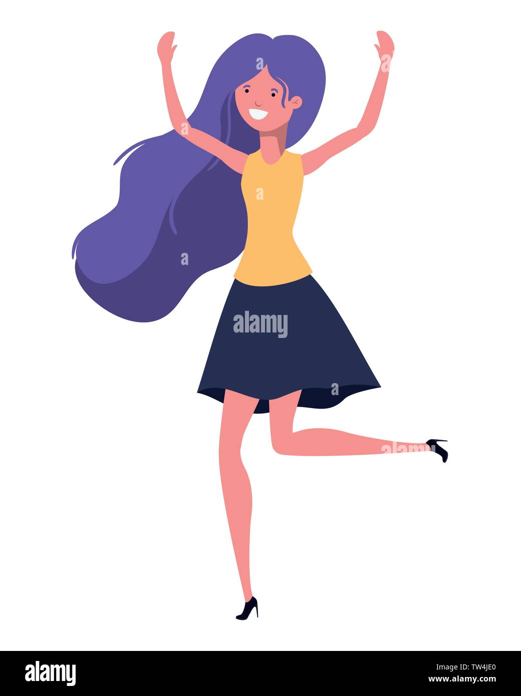 dancing woman in white background Stock Vector Image & Art - Alamy