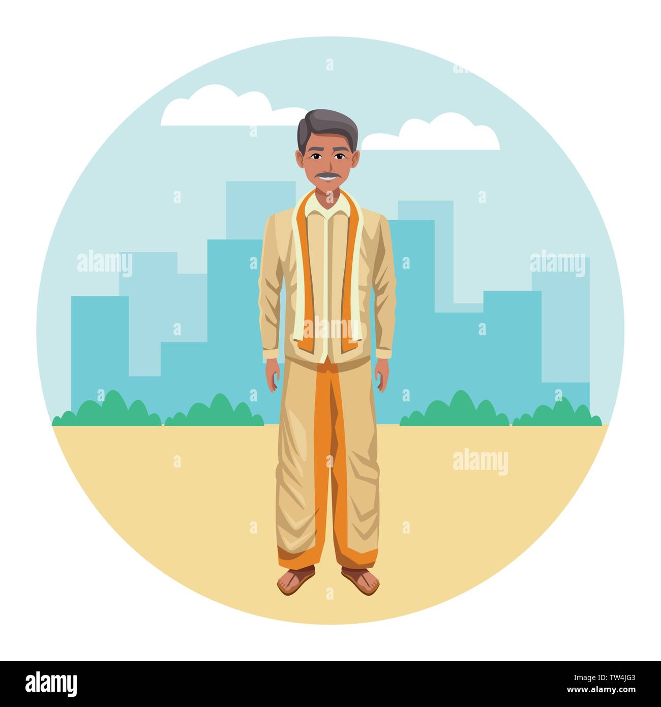 indian man wearing traditional hindu clothes Stock Vector Image & Art ...