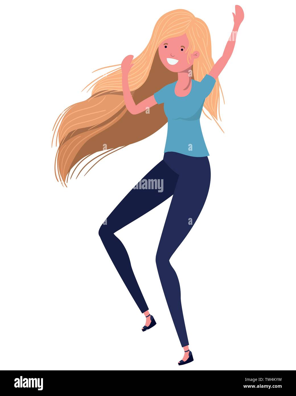 dancing woman in white background Stock Vector Image & Art - Alamy