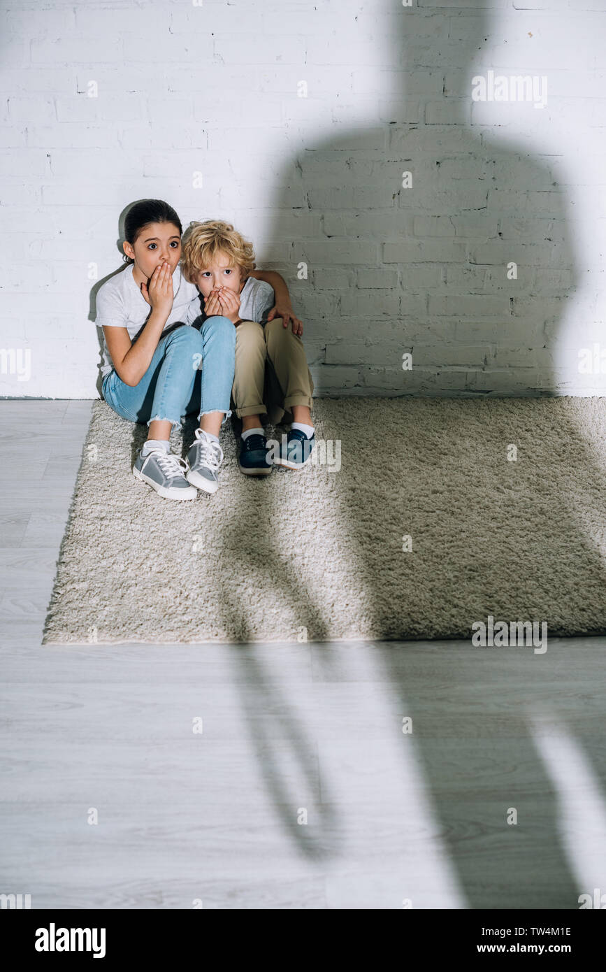 Cowering In Fear Silhouette