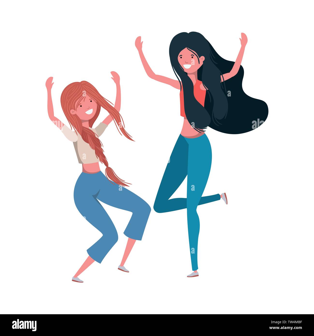 dancing women in white background Stock Vector Image & Art - Alamy