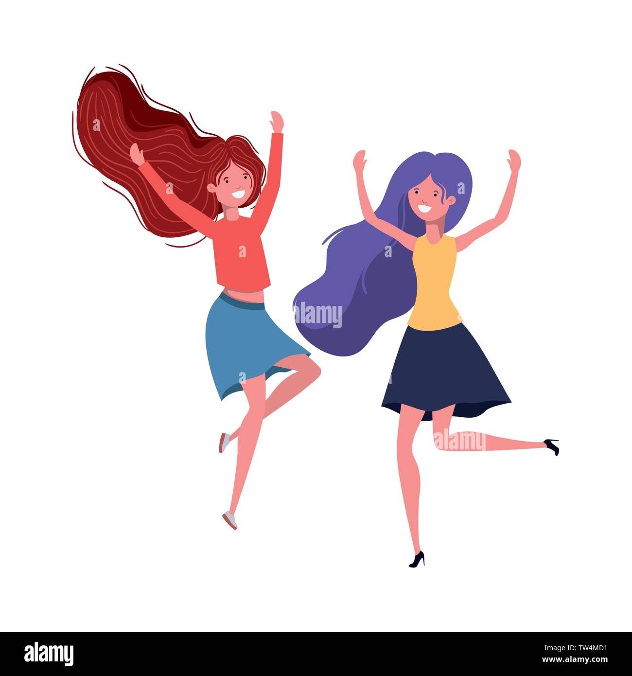 dancing women in white background Stock Vector Image & Art - Alamy