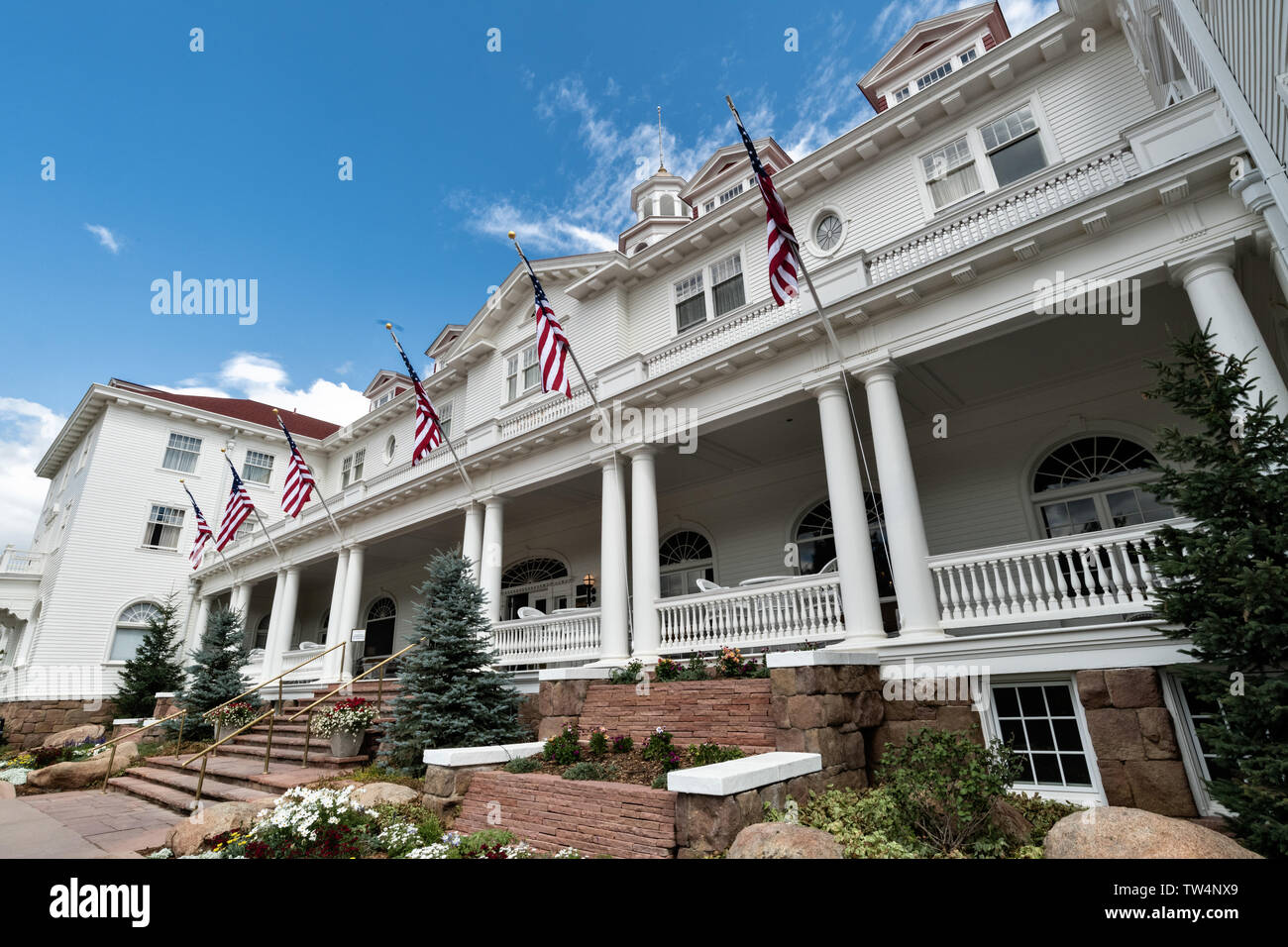 The historic Stanley Hotel, a 142-room Colonial Revival hotel built in ...