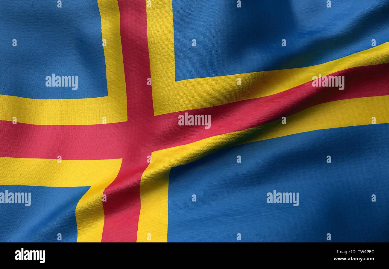3D Illustration of Aland Flag Stock Photo - Alamy