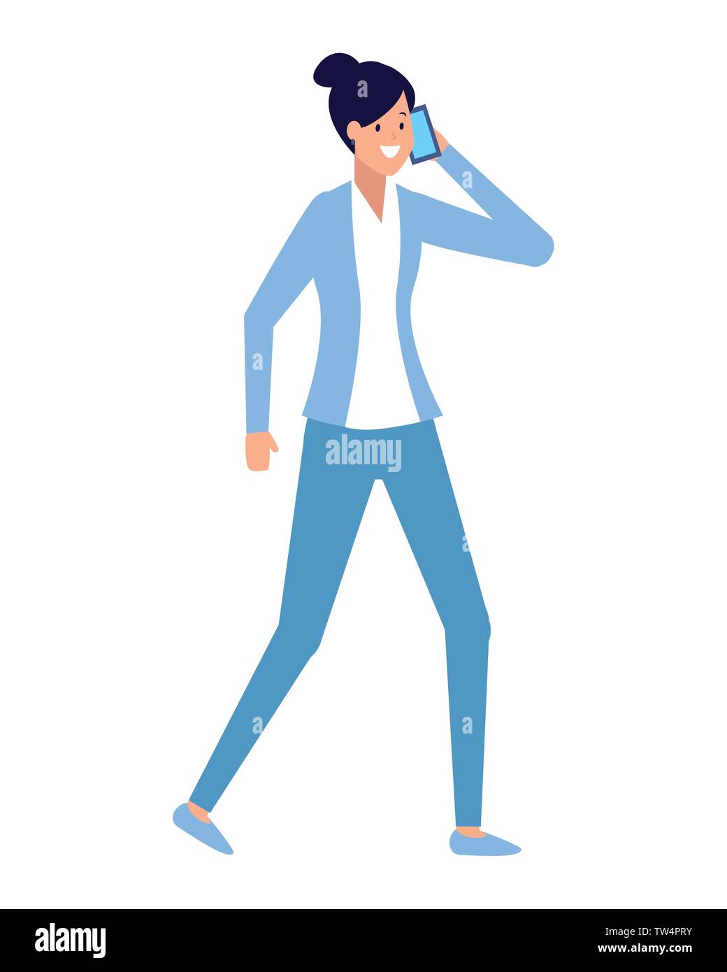 Businesswoman using modern technology work Stock Vector Images - Alamy