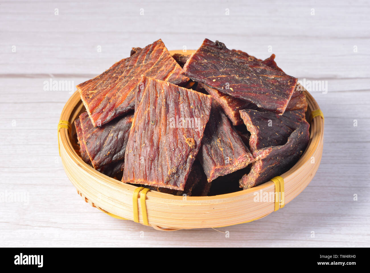 Air-dried hand-torn beef HD picture Stock Photo - Alamy