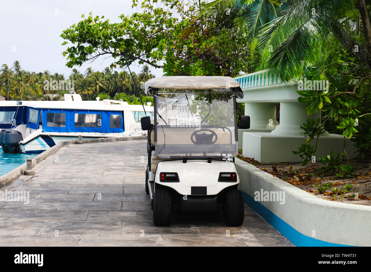 Modern buggy at tropical resort Stock Photo - Alamy