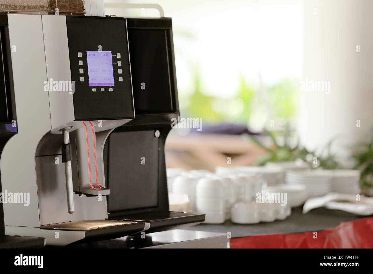 Modern coffee machine in cafe Stock Photo - Alamy