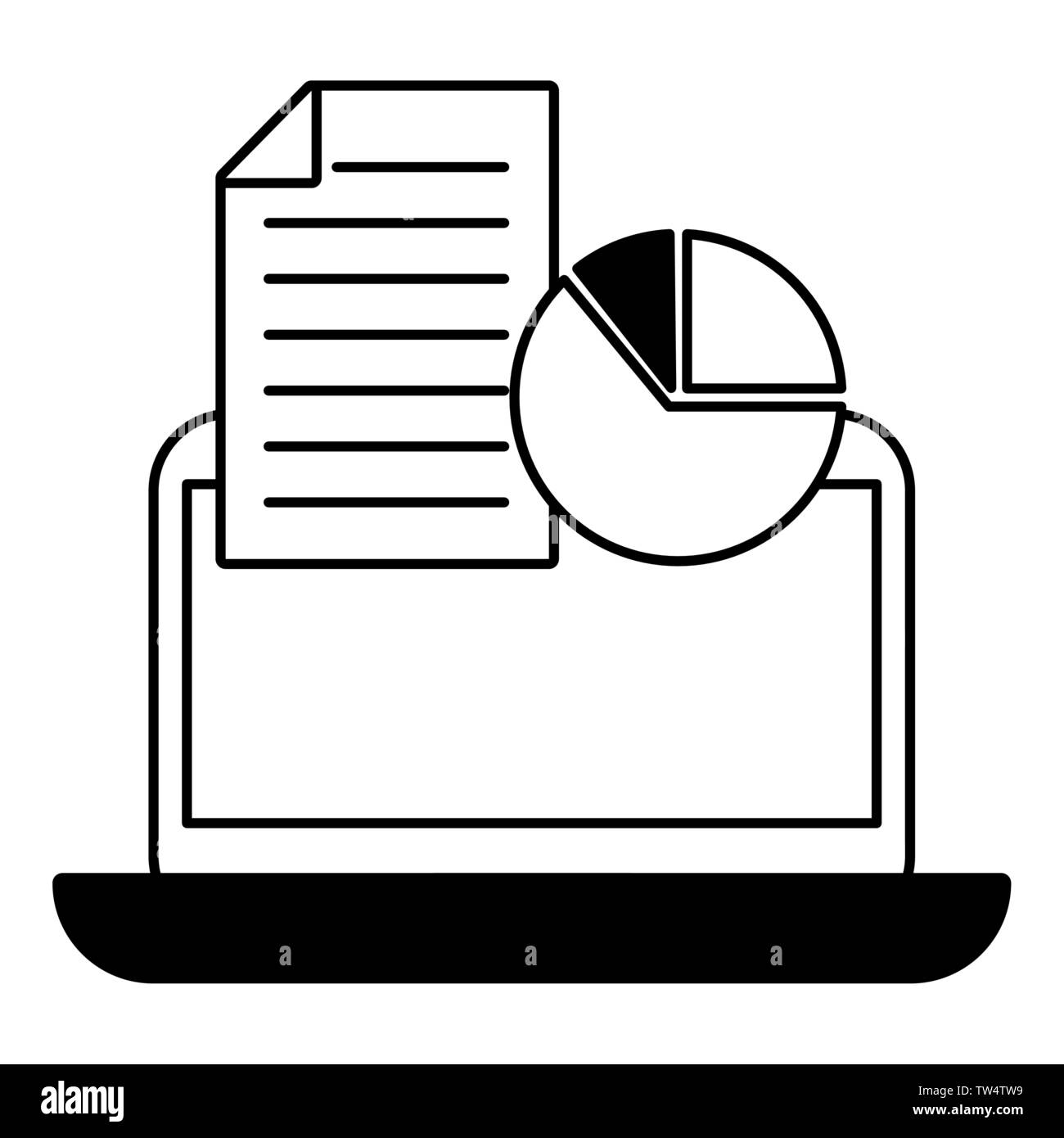 business laptop report chart document Stock Vector Image & Art - Alamy
