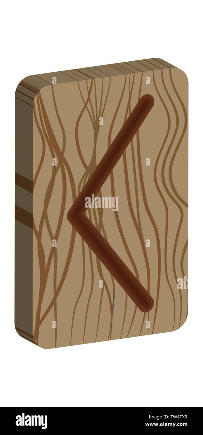 Rune Kano. Vertical projection. Scandinavian. Imitation burning wood ...
