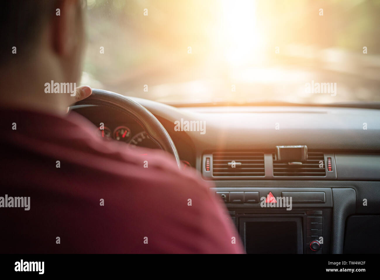 A man drives a car on the highway Stock Photo - Alamy