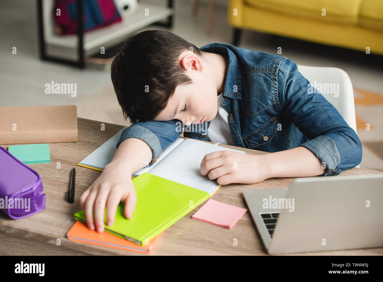 Exhausted boy hi-res stock photography and images - Alamy
