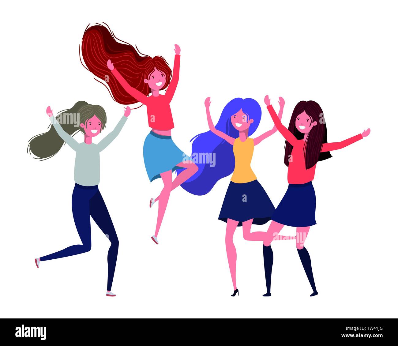 dancing women in white background Stock Vector Image & Art - Alamy