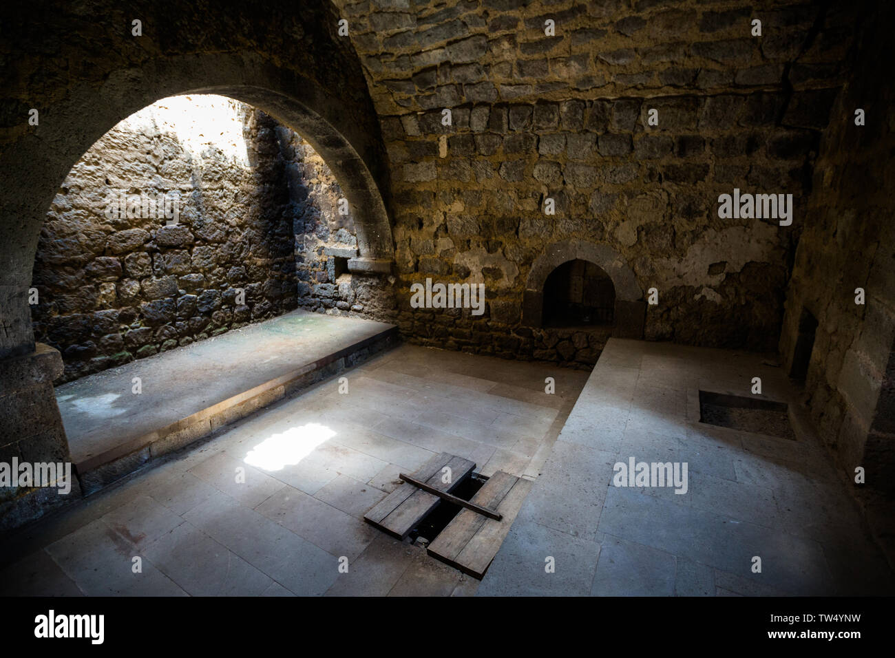 dungeon built from old stones from above Stock Photo - Alamy