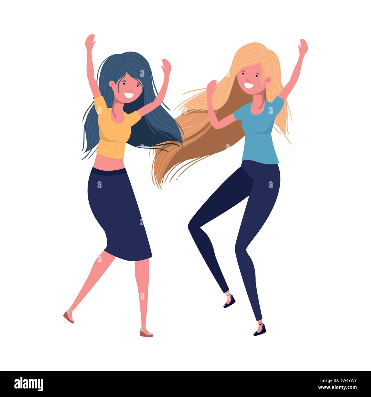 dancing women in white background Stock Vector Image & Art - Alamy