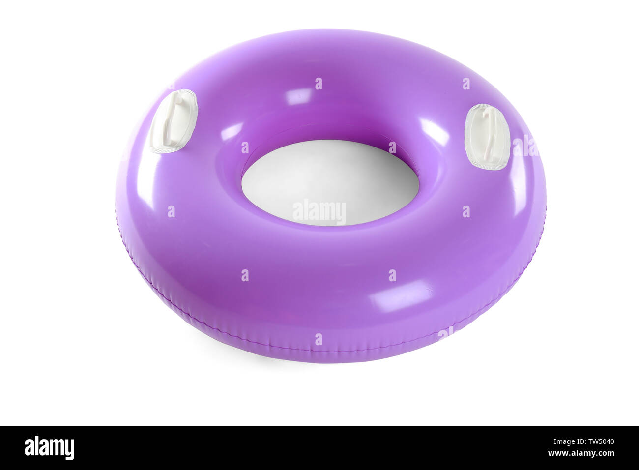 Colorful inflatable swim ring on white background Stock Photo - Alamy