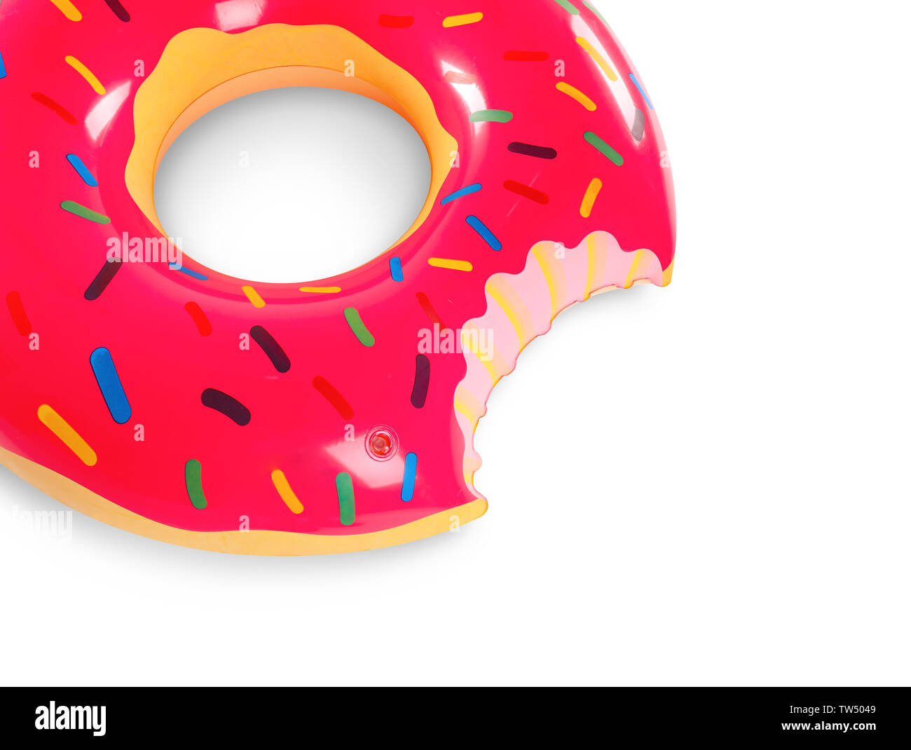 Big inflatable donut on white background Stock Photo - Alamy