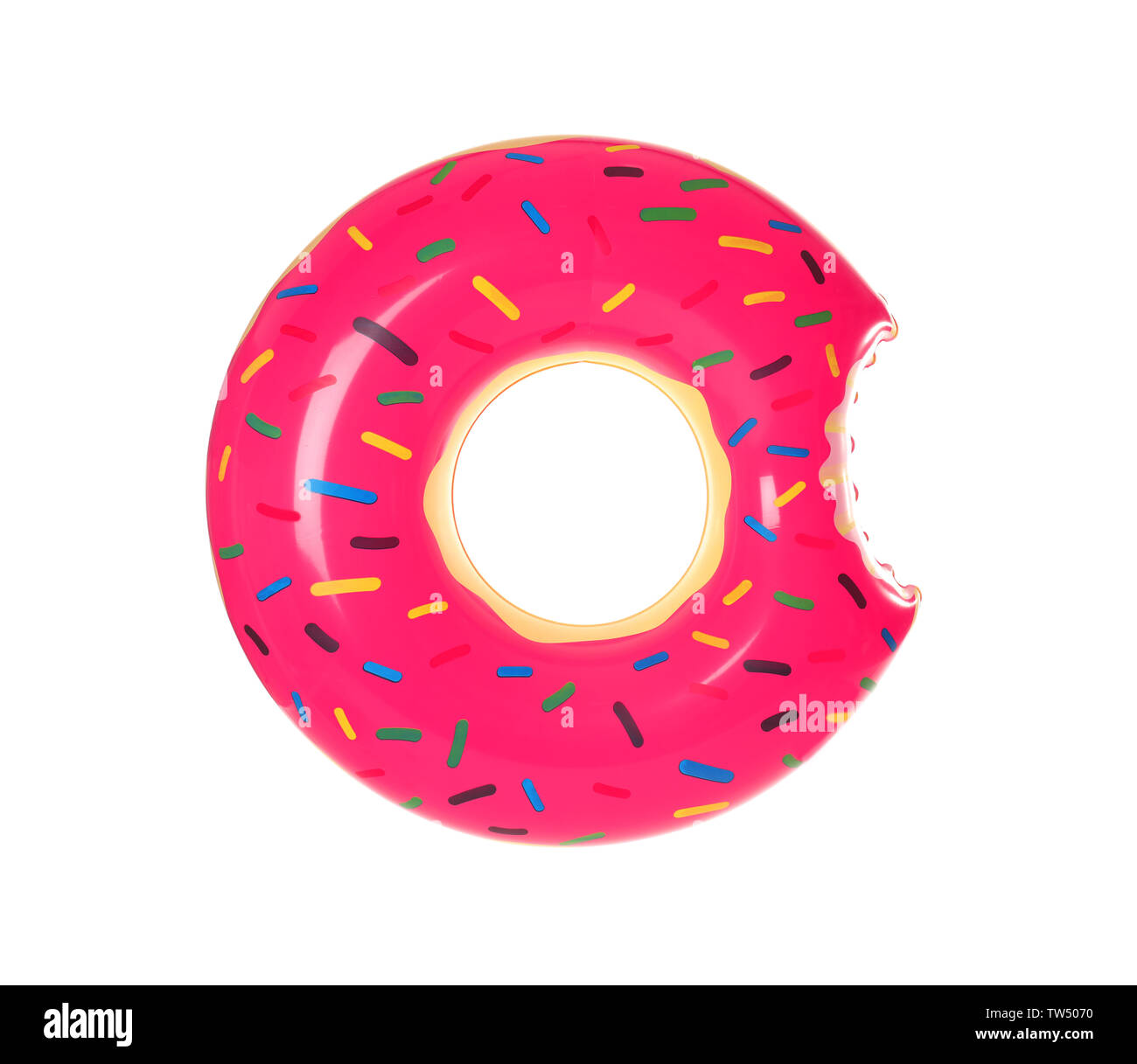 Big inflatable donut on white background Stock Photo - Alamy