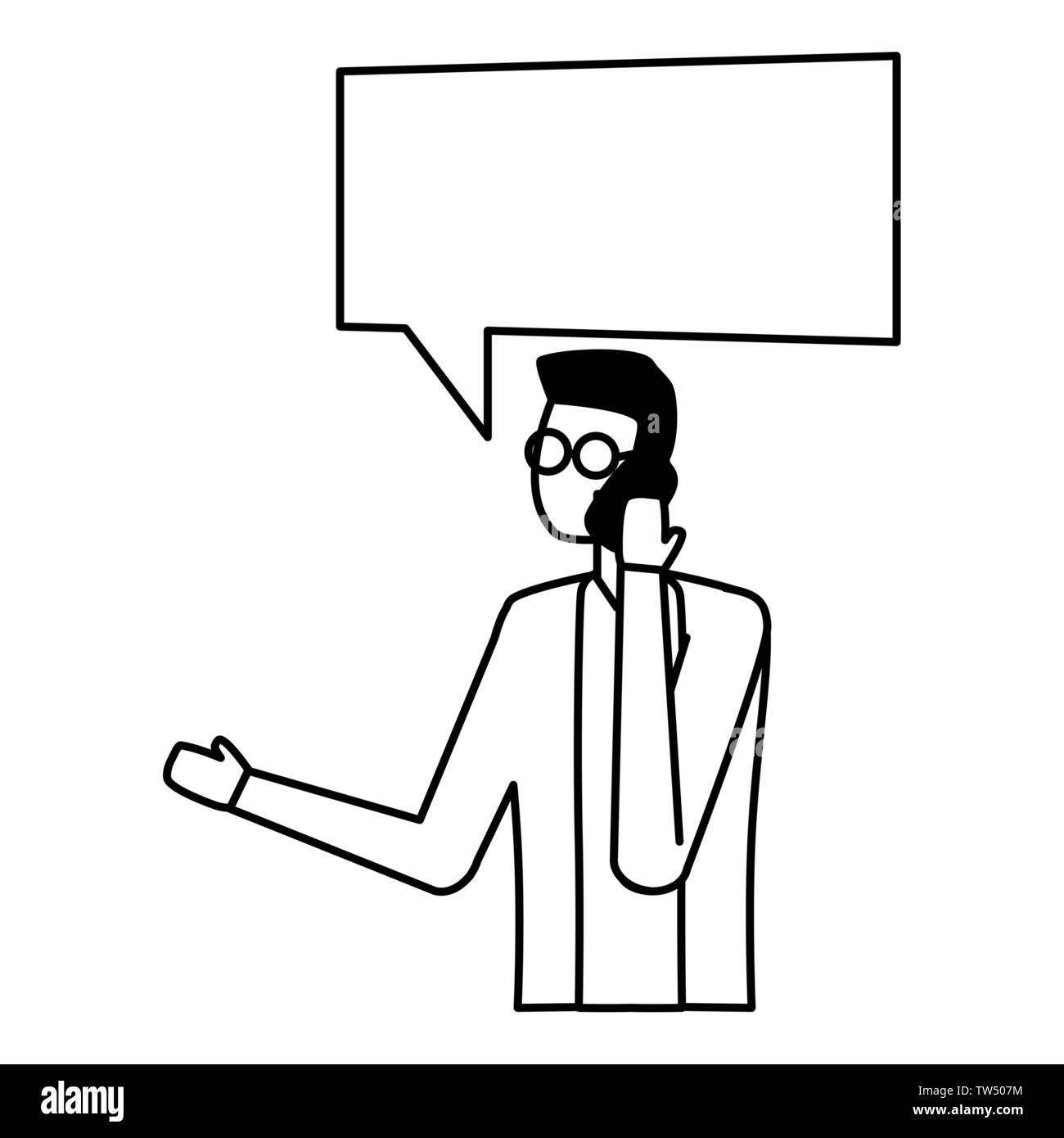 man using smartphone device talk bubble Stock Vector Image & Art - Alamy