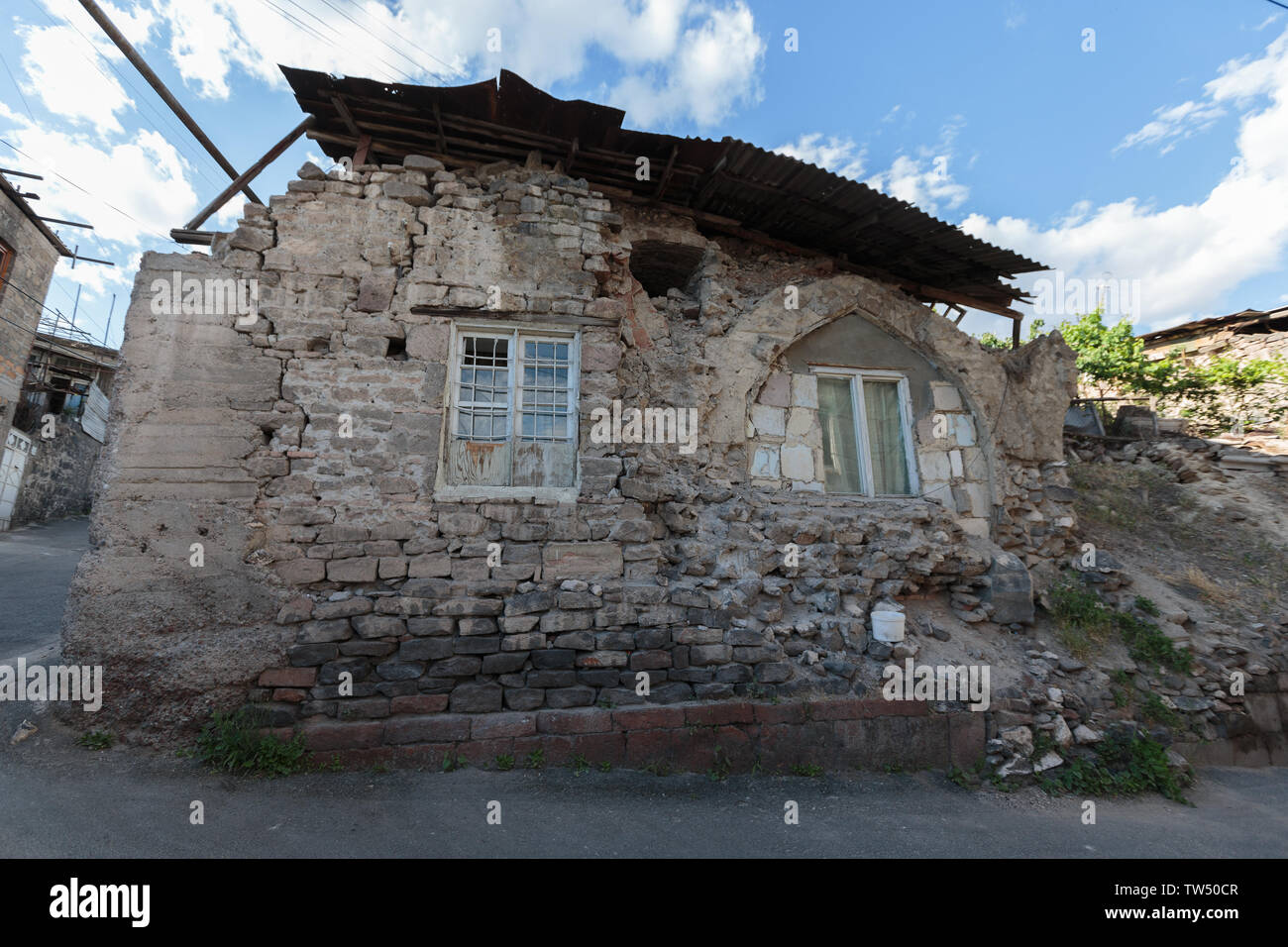 old and residential stone house in Yerevan Stock Photo - Alamy