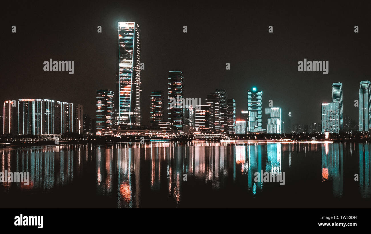 Shenzhen night view Stock Photo - Alamy