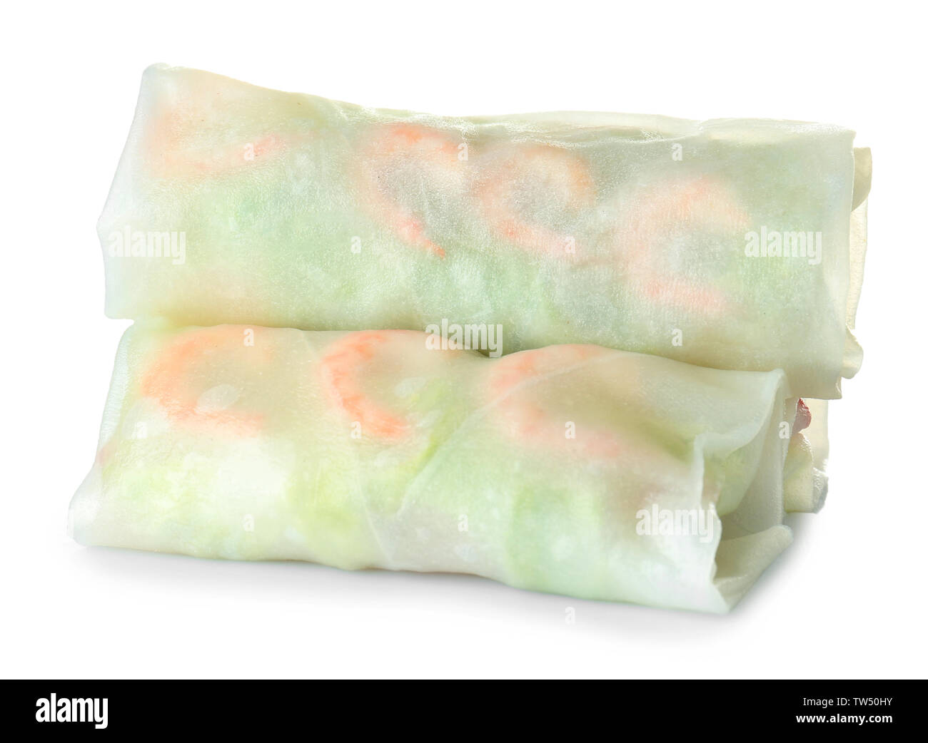 Spring rolls on white background Stock Photo - Alamy