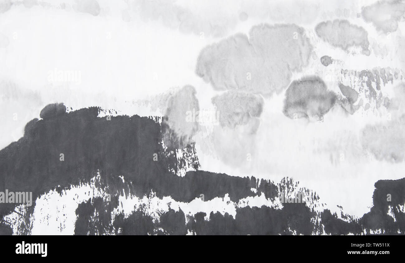 Abstract landscape ink background Stock Photo - Alamy