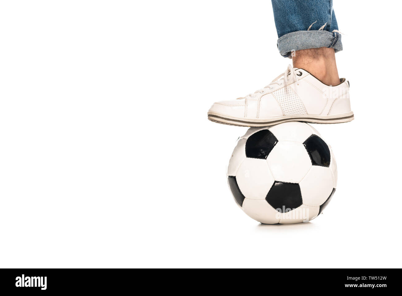 Football ball near soccer Cut Out Stock Images & Pictures - Alamy