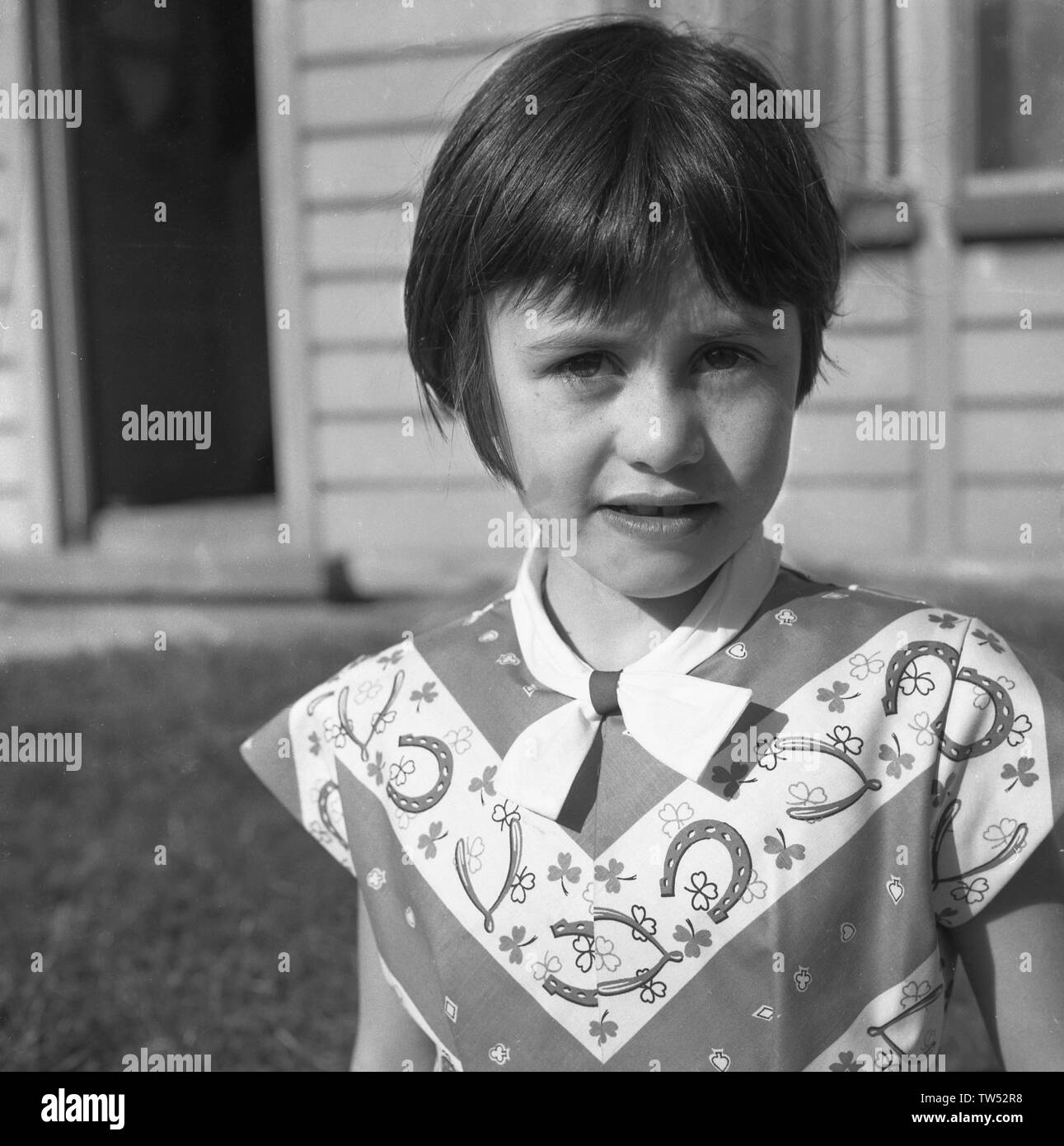1950s, historical, portrait of a young girl Stock Photo - Alamy
