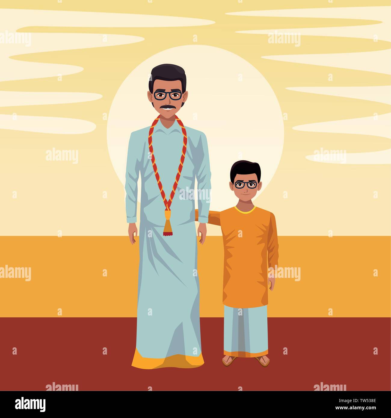 indian family avatar cartoon character Stock Vector Image & Art - Alamy
