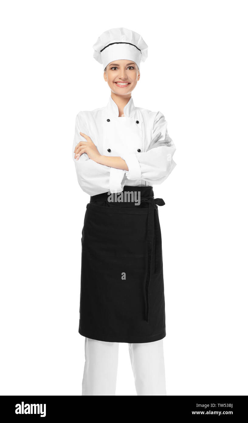 Young professional female cook Cut Out Stock Images & Pictures - Alamy
