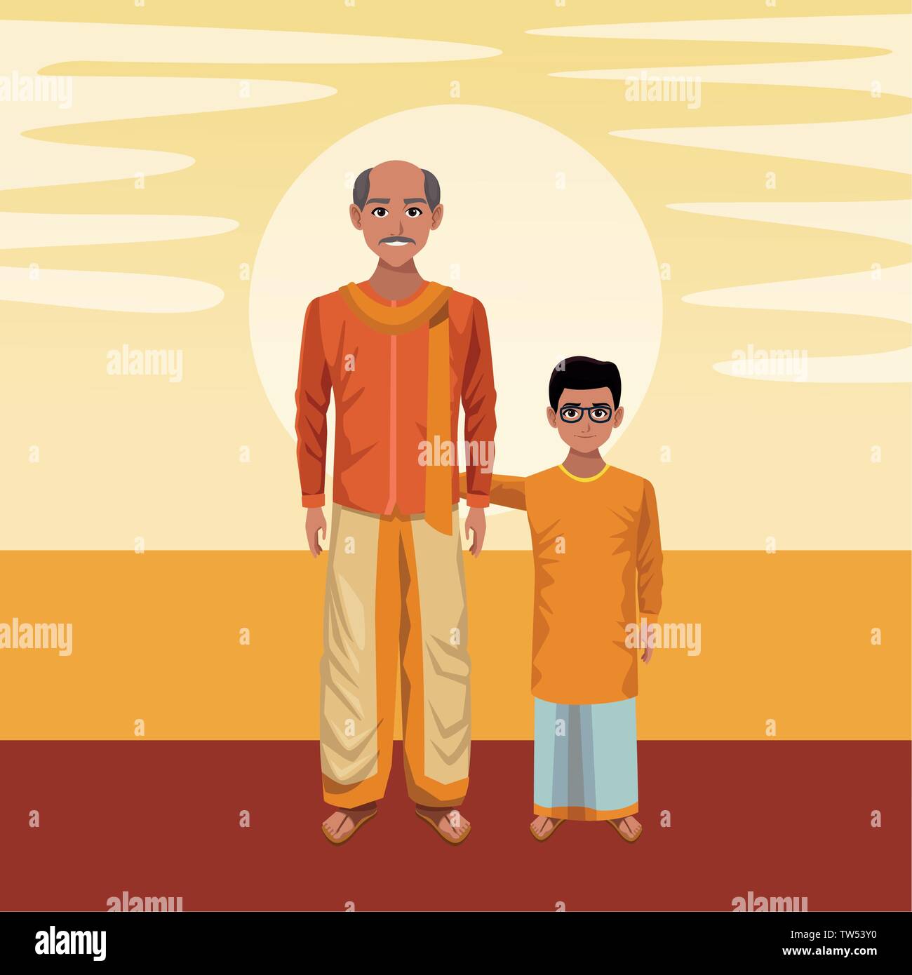 indian family avatar cartoon character Stock Vector Image & Art - Alamy