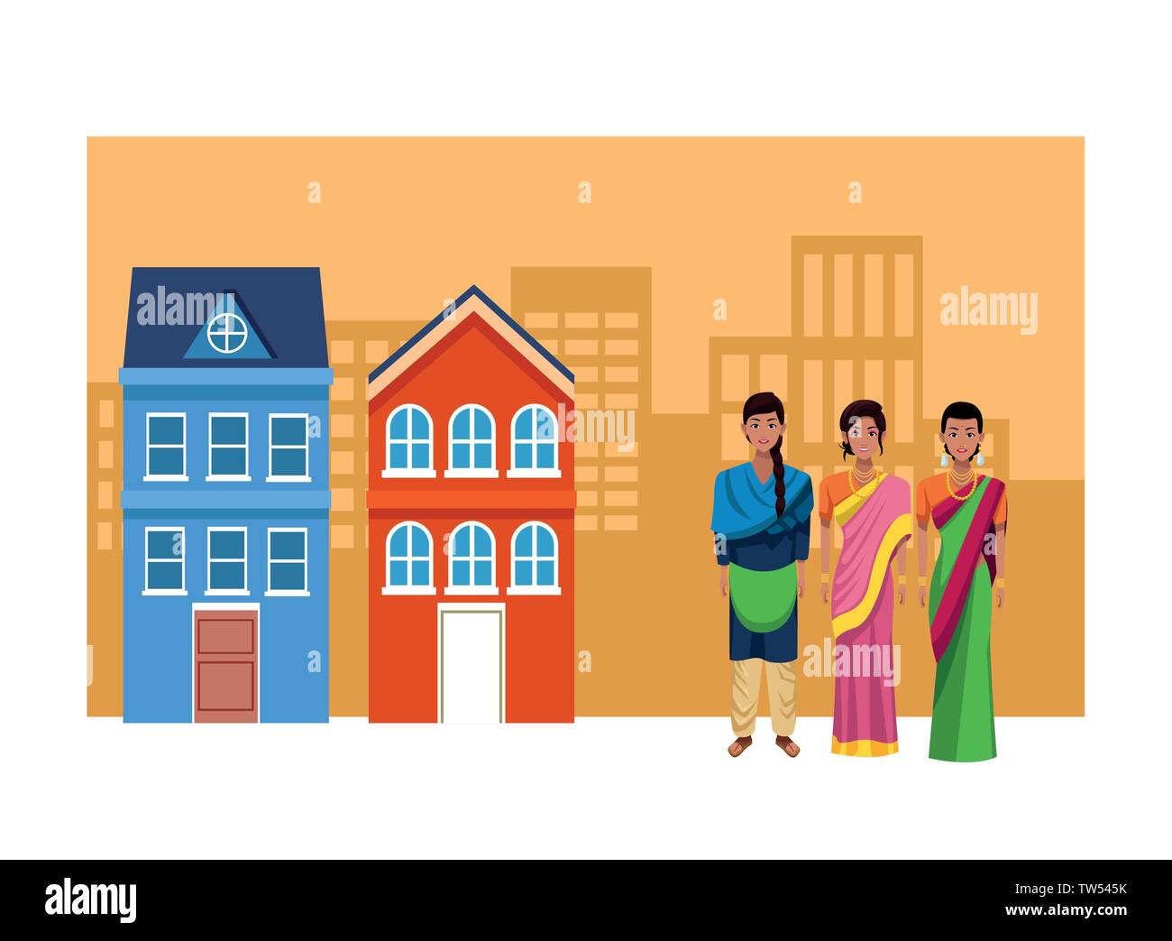 Silhouette indian woman wearing hi-res stock photography and images - Alamy