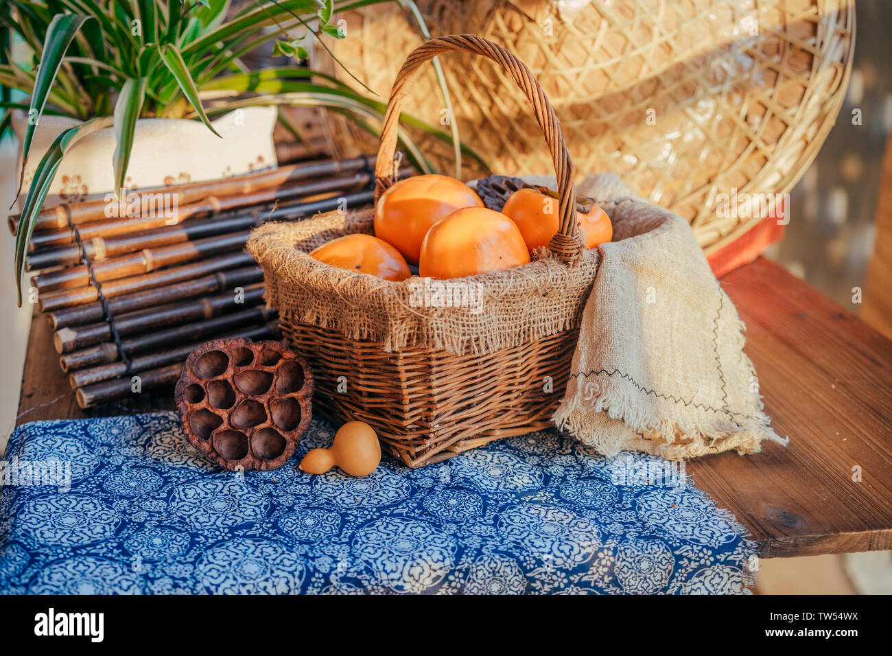 Traditional Chinese cuisine: Persimmon Stock Photo - Alamy