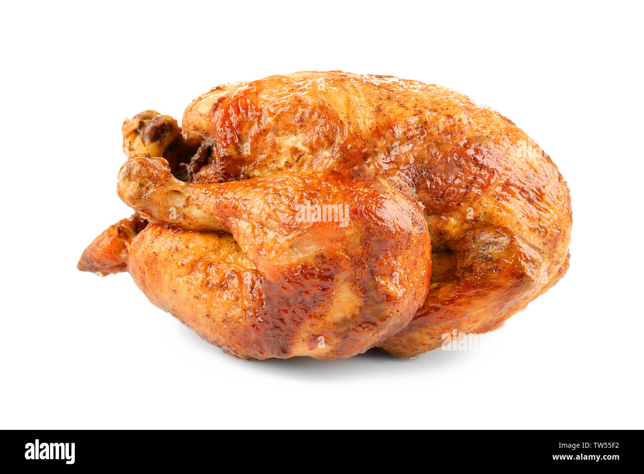 Roasted turkey on white background Stock Photo - Alamy