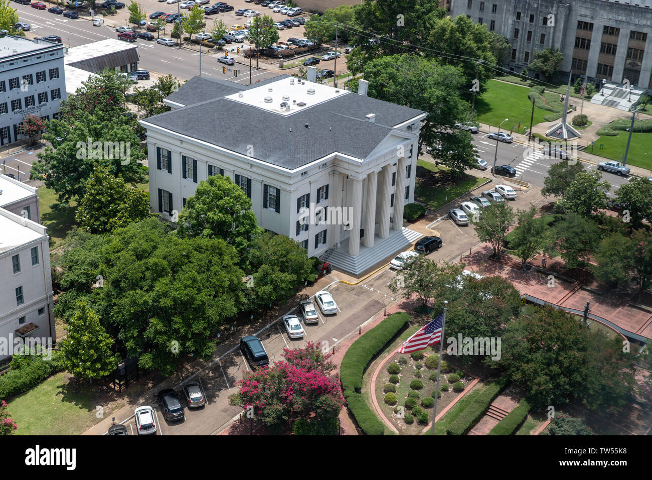 Aerial View of City Hall of Jackson Mississippi in downtown Stock Photo ...