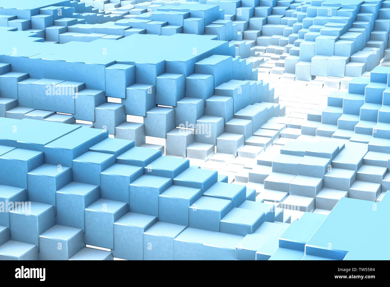 Three-dimensional rendering, squares with light color background Stock ...