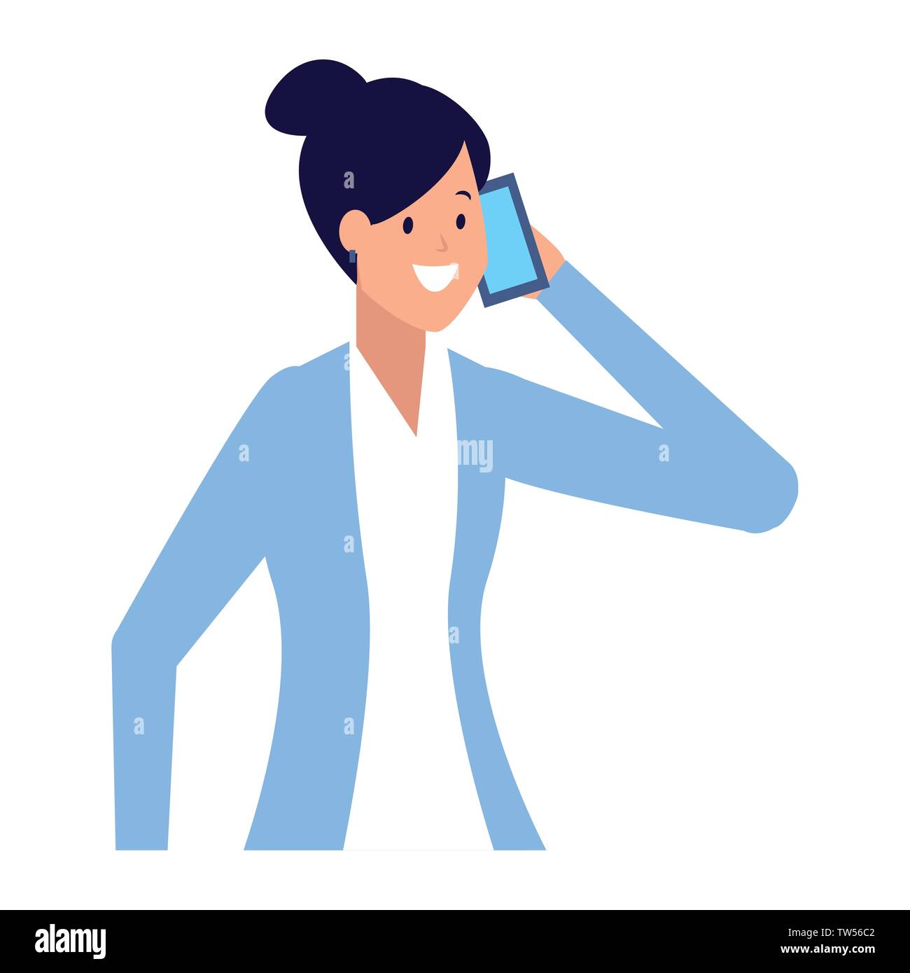Person using internet calling Stock Vector Images - Alamy