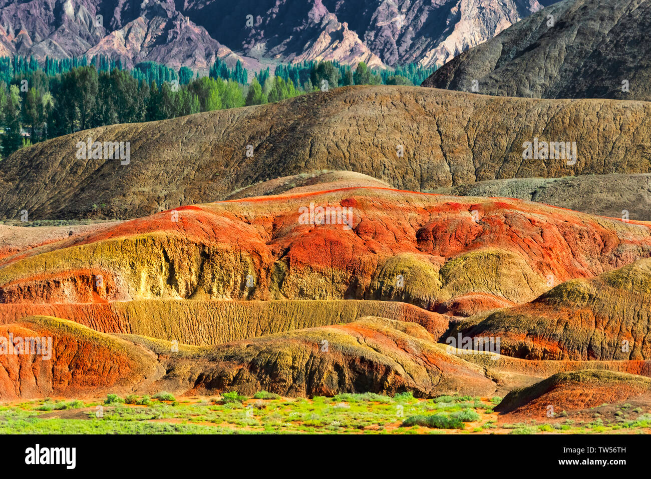 Colorful mountains in Zhangye National Geopark, Zhangye, Gansu Province ...