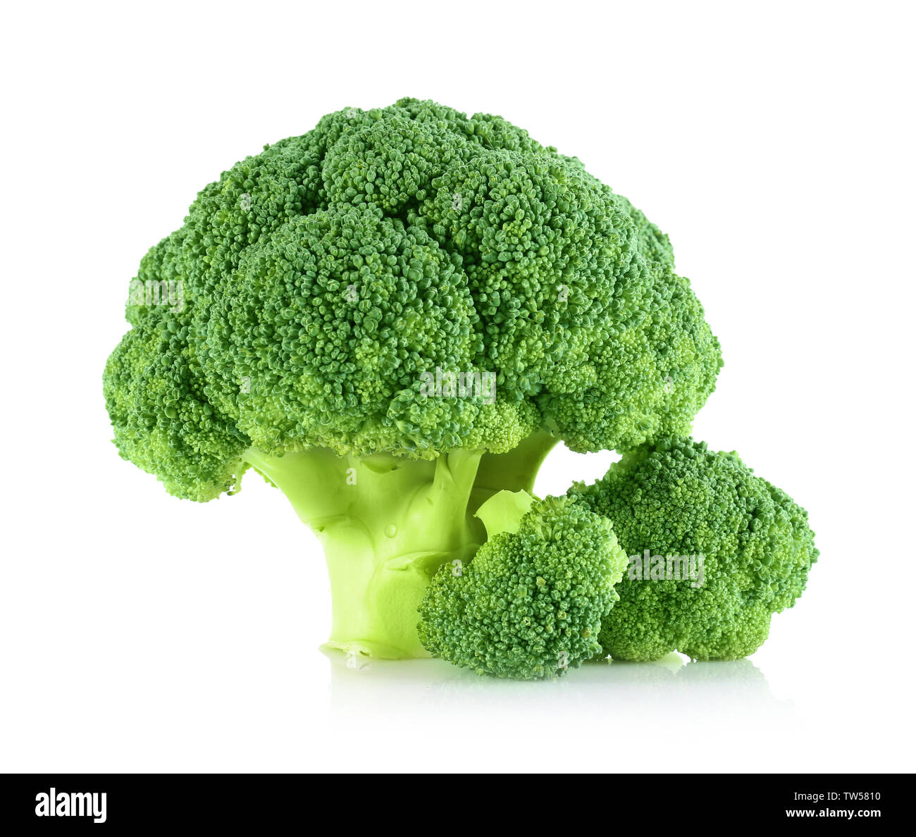 Fresh green broccoli on white background Stock Photo - Alamy