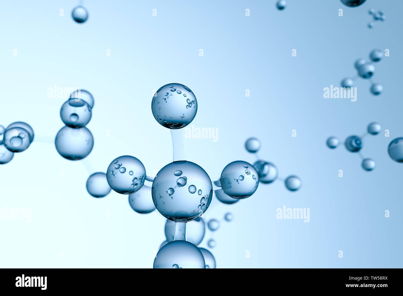 Methane molecule with blue background, 3D rendering Stock Photo - Alamy