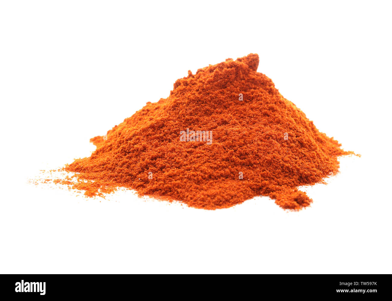 Pile of red chili powder isolated on white Stock Photo - Alamy