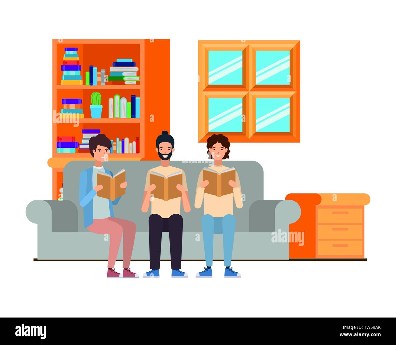 Men study library Cut Out Stock Images & Pictures - Alamy